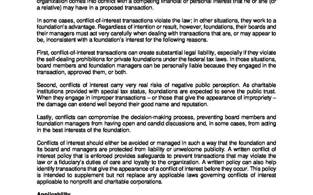 2020 Board Policies and Guidelines - Episcopal Foundation of Dallas